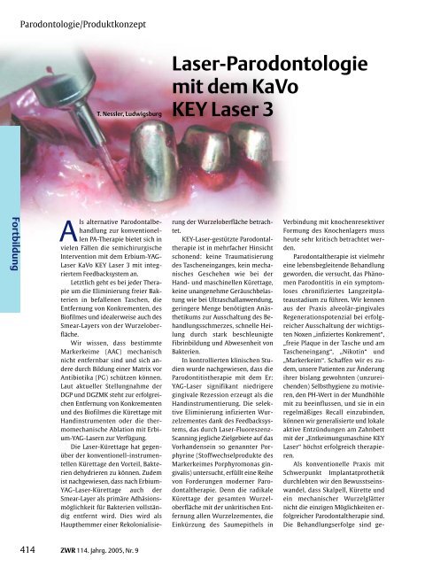 Laser-Parodontologie mit dem KaVo KEY Laser 3