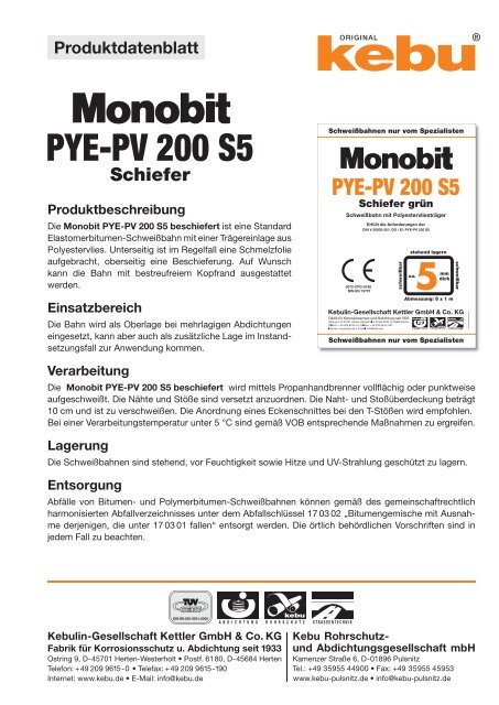 PYE-PV 200 S5 - Kebu