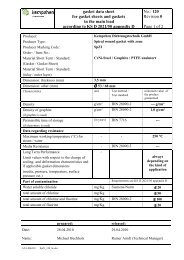 QS-Department gasket data sheet for gasket sheets ... - Kempchen.de