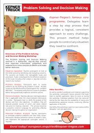 Problem Solving & Decision Making - Kepner-Tregoe