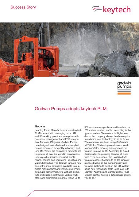 Godwin Pumps adopts keytech PLM - keytech Software GmbH