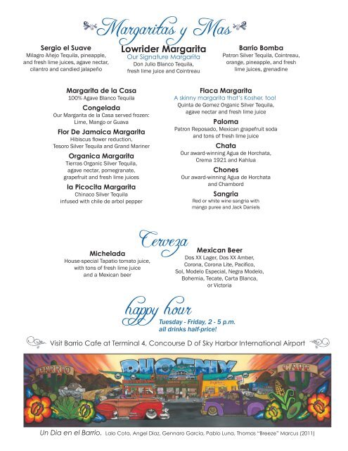 Download our Menu - Barrio Cafe