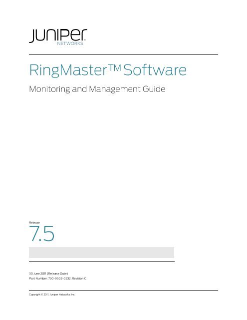Trapeze RingMaster User's Guide - Juniper Networks