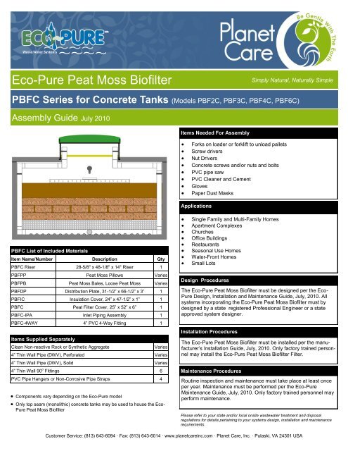 Eco-Pure Peat Moss Biofilter - Eco-Purewastewatersystems.com