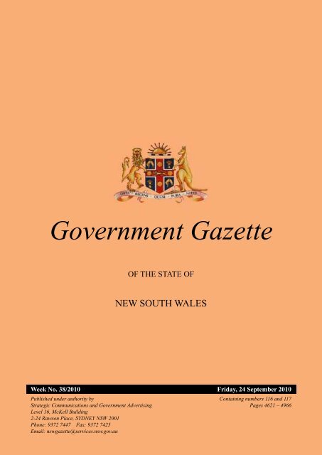 Government Gazette - NSW Government