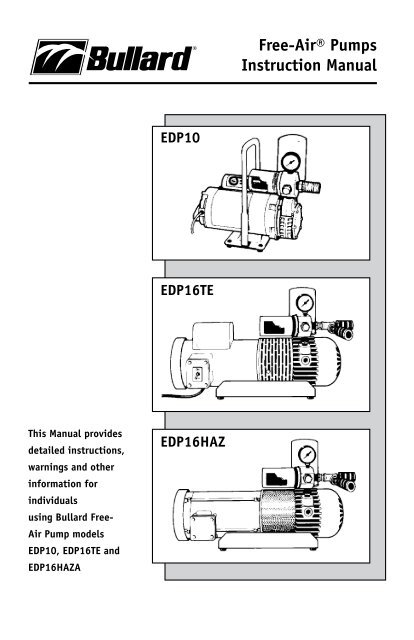 Free-Air® Pumps Instruction Manual - Bullard