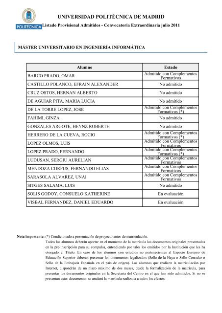 UNIVERSIDAD POLITÉCNICA DE MADRID - Facultad de ...