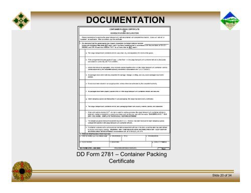 DOCUMENTATION DD Form 278