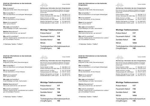 Wichtige Telefonnummern Polizei-Notruf 117 Feuerwehr-Notruf 118 ...