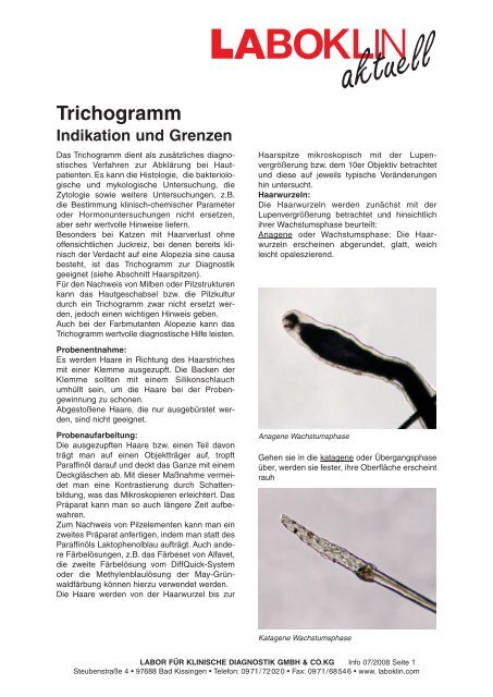 Trichogramm Indikation und Grenzen - Laboklin
