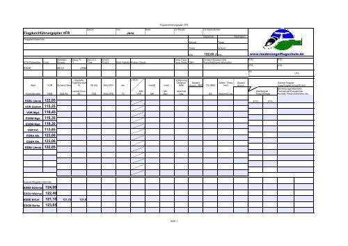 Ein Flugplan-Formular