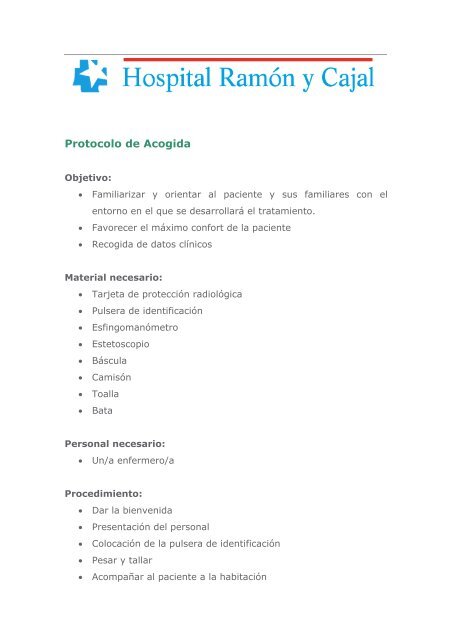 Protocolo de Acogida