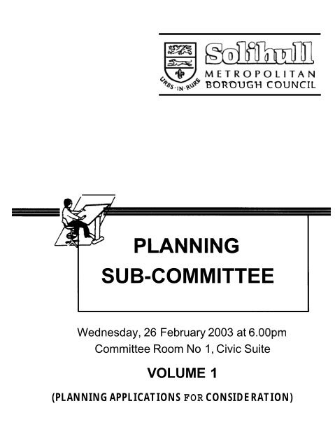 planning sub-committee - Solihull Metropolitan Borough Council