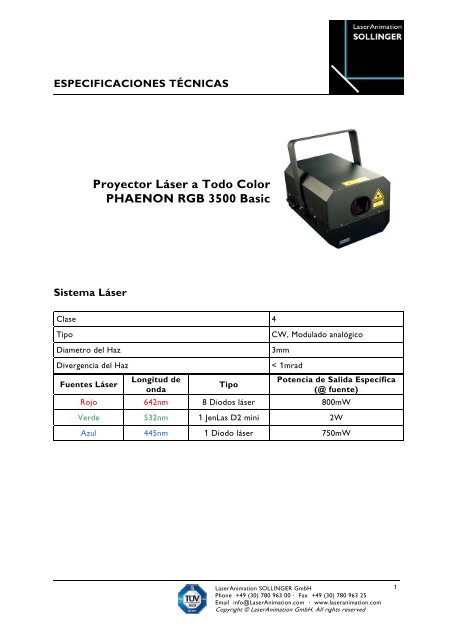 PHAENON RGB 3500 Basic - LaserAnimation SOLLINGER GmbH