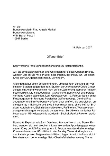 Offener Brief