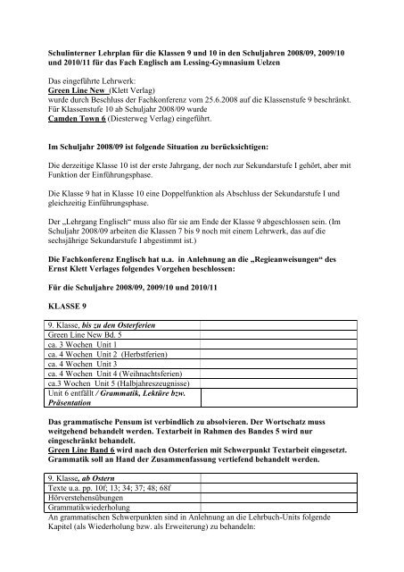 Am Donnerstag, 14 - Lessing-Gymnasium Uelzen