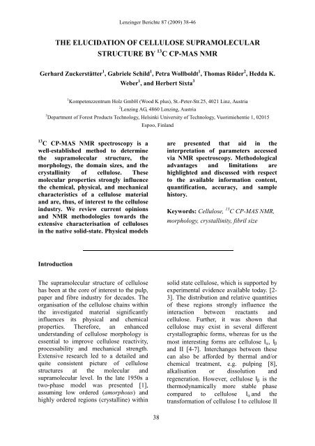 the elucidation of cellulose supramolecular structure by c ... - Lenzing