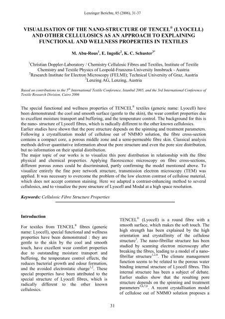visualisation of the nano-structure of tencel® (lyocell) and ... - Lenzing
