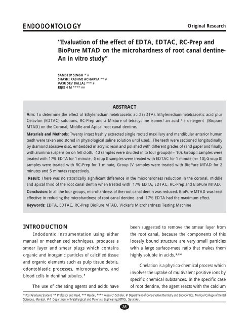 Evaluation of the effect of EDTA, EDTAC, RC-Prep and BioPure ...