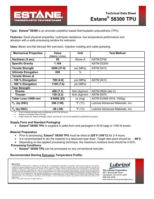 58300 TPU - Lubrizol