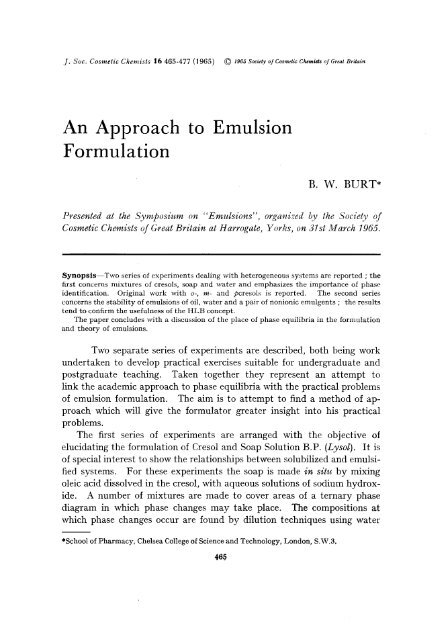An Approach to Emulsion Formulation - Journal of Cosmetic Science ...