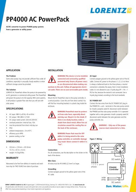 PP4000 AC PowerPack - Lorentz