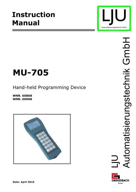 Instruction Manual MU-705 - LJU Automatisierungstechnik GmbH