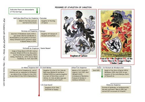 STAPLETON of Carleton II - Ingilby History