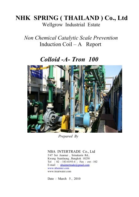 NHK SPRING ( THAILAND ) Co., Ltd Colloid -A- Tron 100 - Housetron