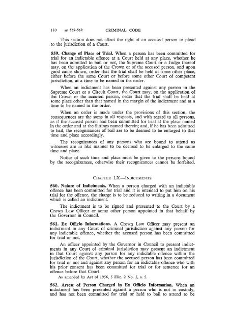 CRIMINAL CODE SS. 556-558