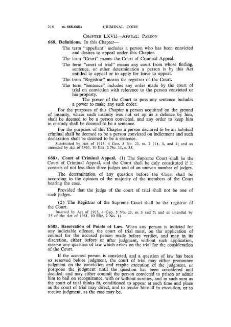 CRIMINAL CODE SS. 664-667