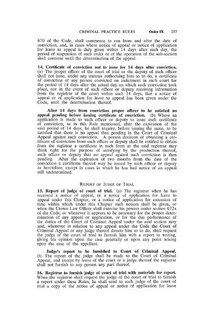 CRIMINAL PRACTICE RULES O