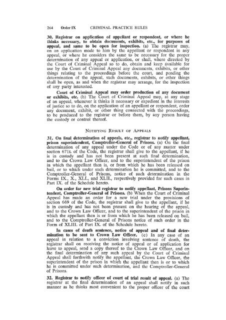 CRIMINAL PRACTICE RULES O