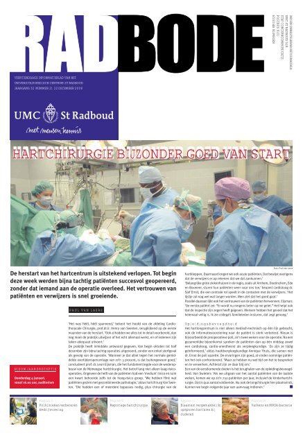 hartchirurgie bijzonder goed van start - UMC St Radboud