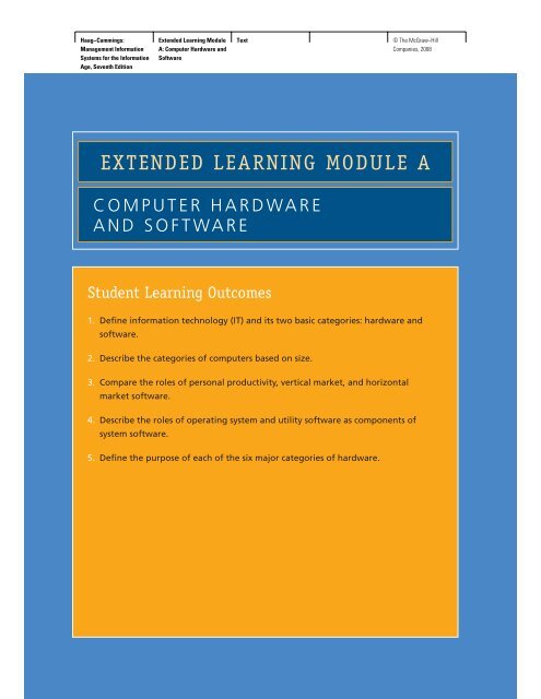 EXTENDED LEARNING MODULE A - McGraw-Hill LearningSolutions