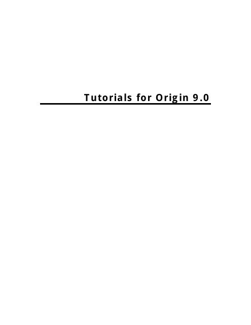 Tutorials for Origin 9 - OriginLab