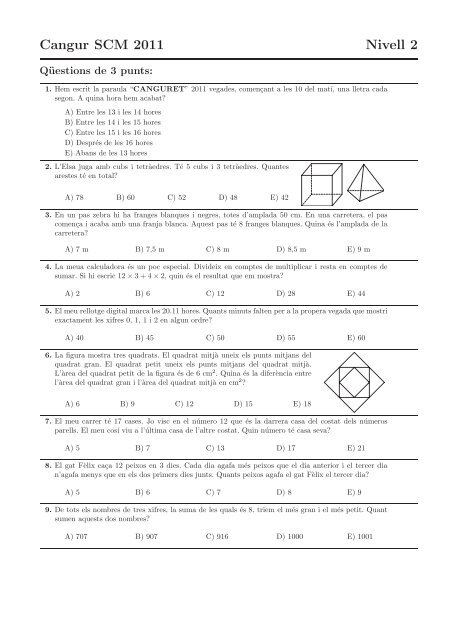 Cangur SCM 2011 Nivell 2
