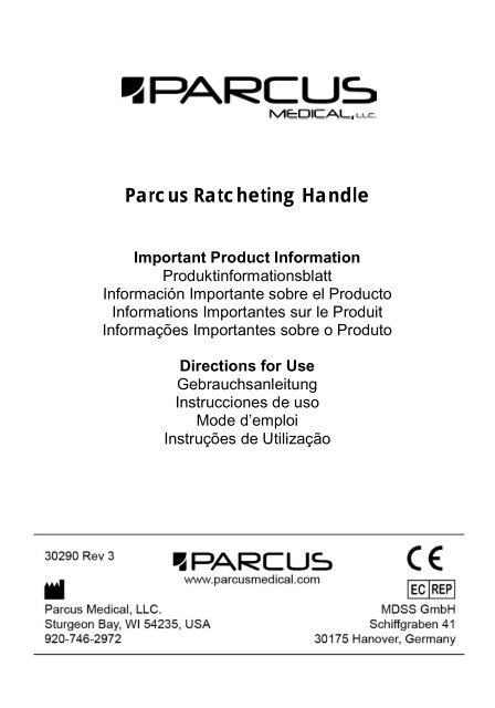 Parcus Ratcheting Handle - Parcus Medical LLC