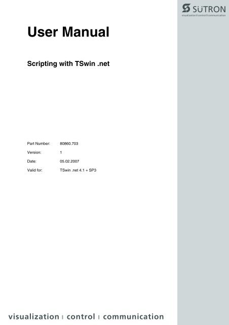 User Manual Scripting with TSwin .net - SÜTRON electronic GmbH