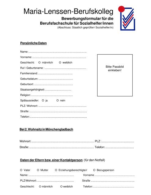 formular - Maria Lenssen Berufskolleg