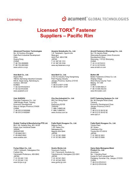 Pacific Rim - Acument Global Technologies