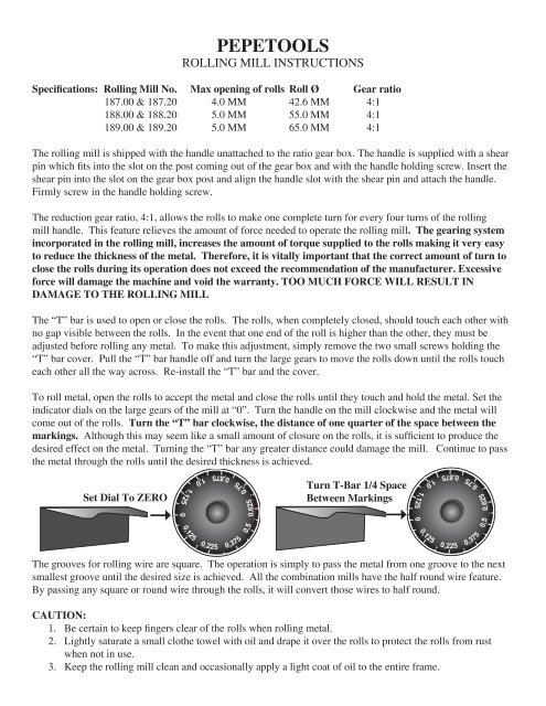 Pepetools Rolling Mills Quality, Innovation and Value.