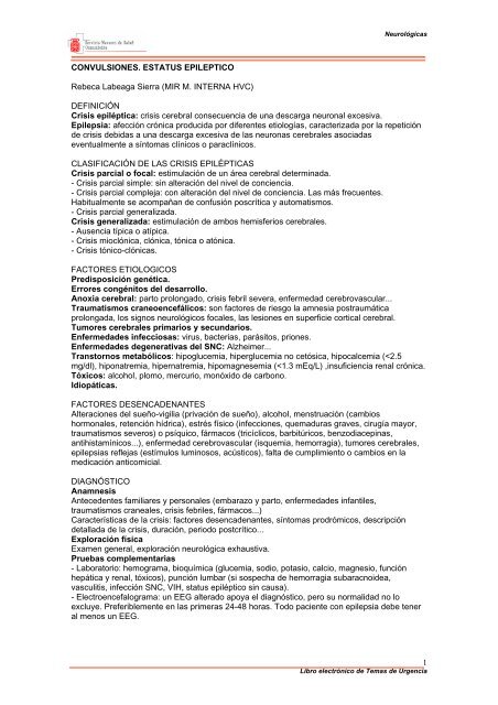 Convulsiones. Estatus epiléptico. - Navarra