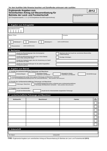 Ergänzende Angaben zum Vereinfachten Antrag auf ...