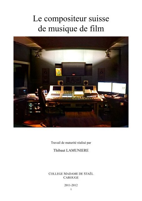 Le compositeur suisse de musique de film - Union of Film Music ...