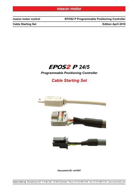 EPOS2 P 24/5 Cable Starting Set (englisch, PDF 1 MB) - Maxon motor
