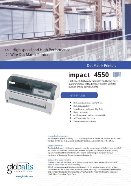 Dot Matrix Printers impact 4550 - Globalis International