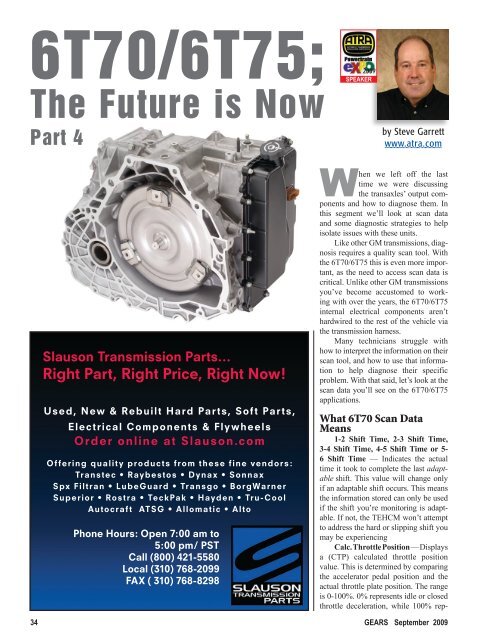 6T70/6T75, The Future is Now; Part 4 - ATRA