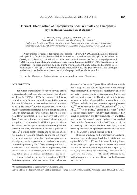 Indirect Determination Of Captopril With Sodium Nitrate And