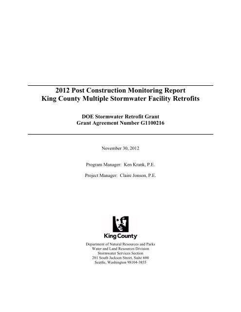2012 Post-Construction Monitoring Report - King County